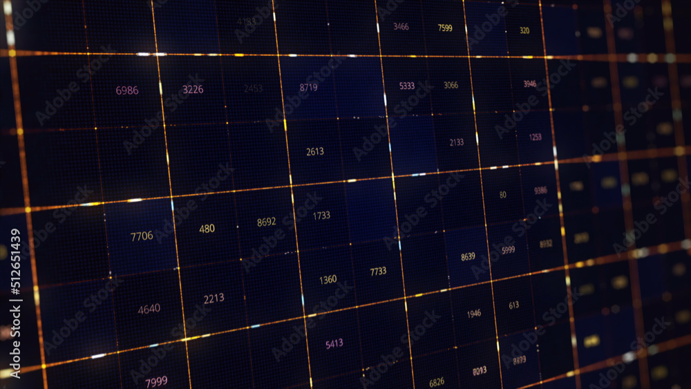 Abstract Digital Background With Matrix Of Numeric Values Animation