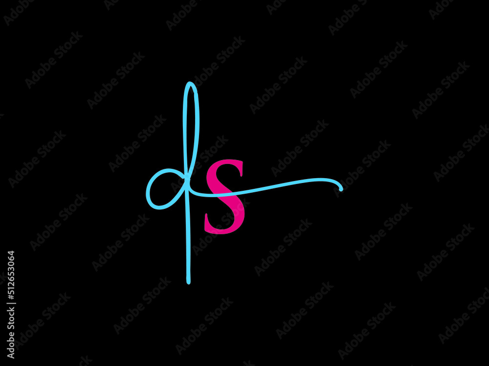 Initials DS Signature Logo, Signature Ds sd Letter Logo Image For ...