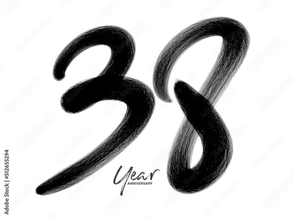 38 Years Anniversary Celebration Vector Template, 38 Years logo design ...