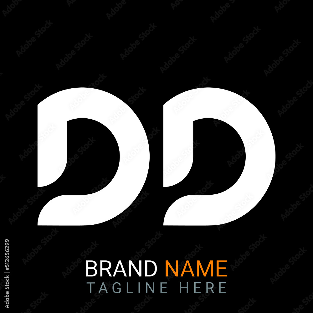Dd Letter Logo design. black background. Stock Vector | Adobe Stock