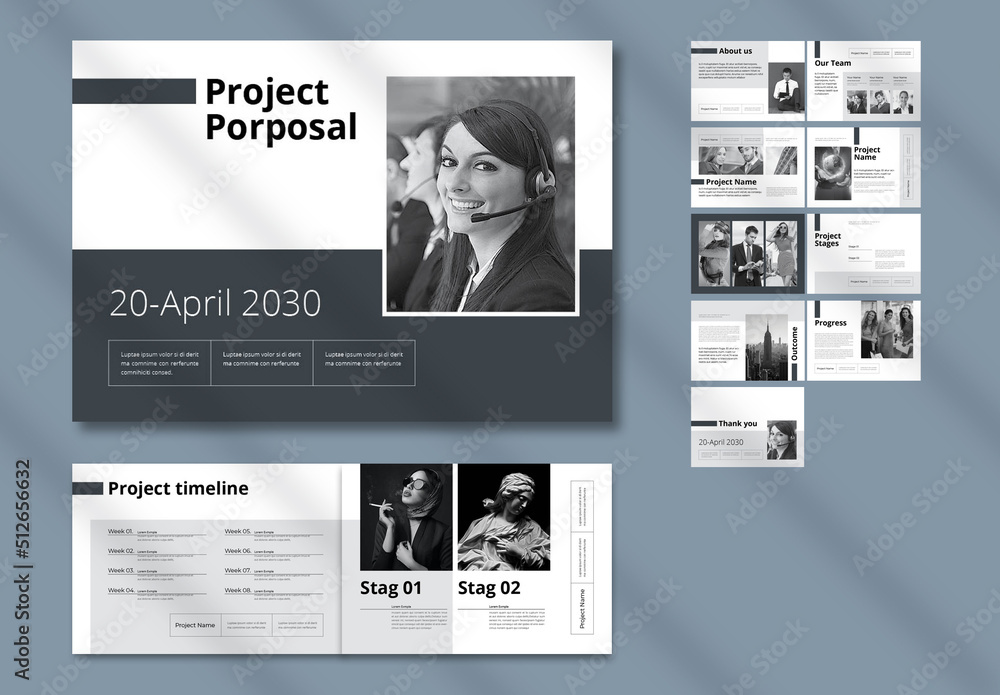 Project Proposal Layout Stock Template | Adobe Stock