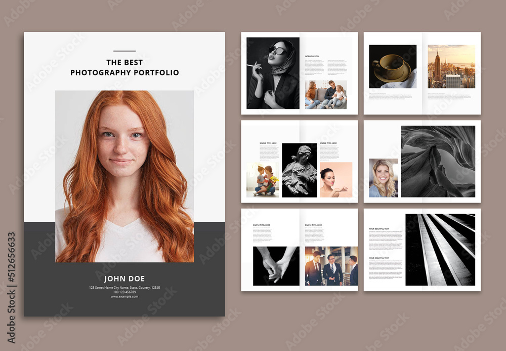 Photo Album Book Layout Stock Template | Adobe Stock