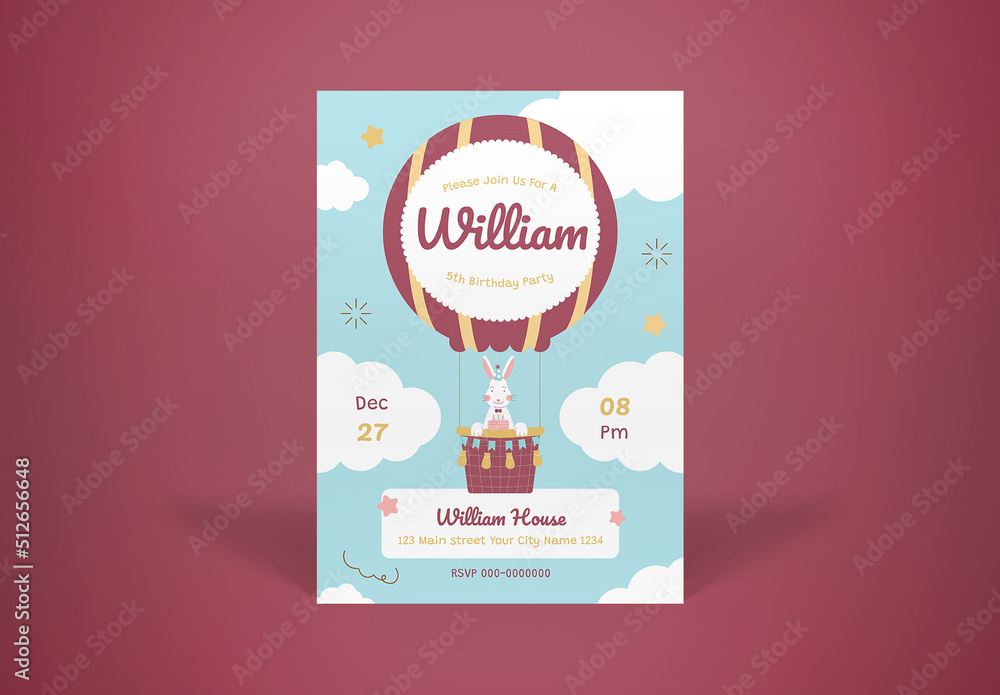 Birthday Invitation Layout Stock Template | Adobe Stock