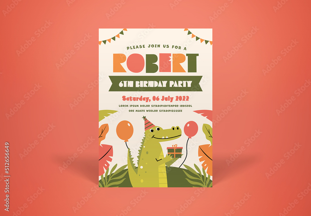 Birthday Invitation Layout Stock Template | Adobe Stock