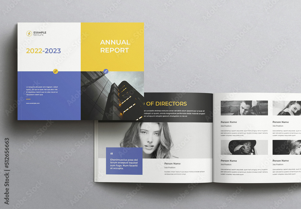 Annual Report Landscape Layout Stock Template | Adobe Stock
