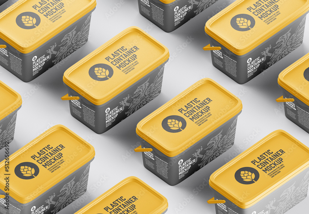 Set of Plastic Container Mockup Stock Template | Adobe Stock