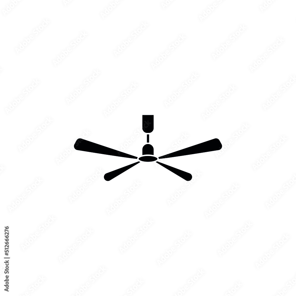 ceiling fan icon design. Ceiling fan with light. Vector black icon ...