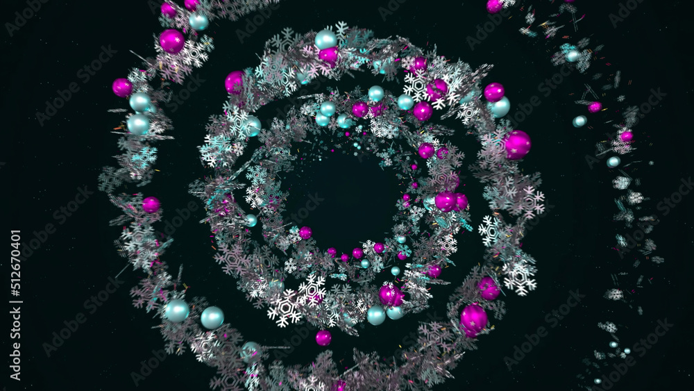 Amazing abstraction of the beautiful snowflakes decorated by ...