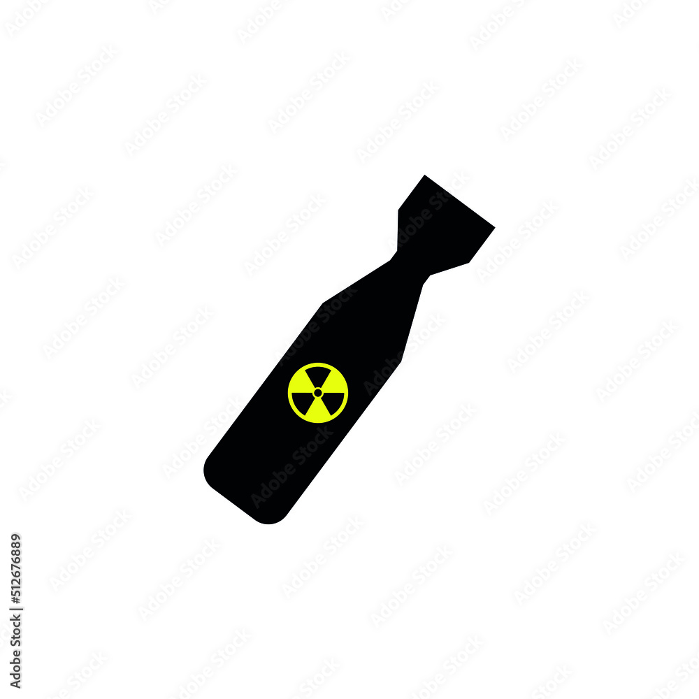 Atomic bomb, nuclear weapon simple icon vector illustration. nuclear ...