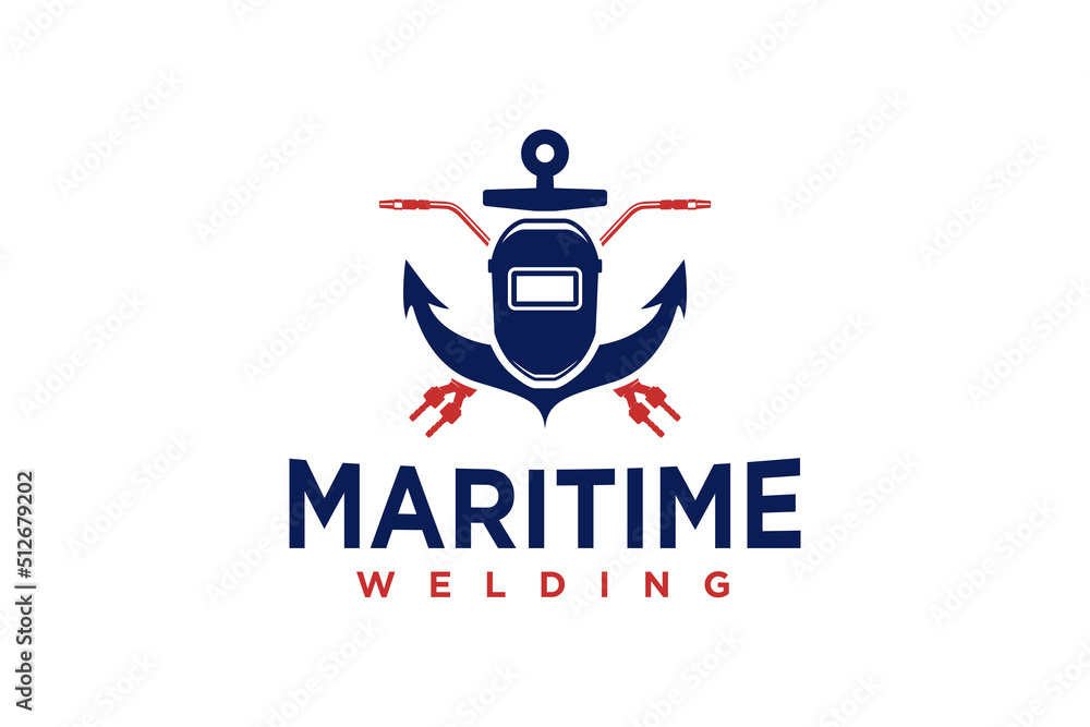 Shipyard welding logo design industrial ship manufacture ship building ...