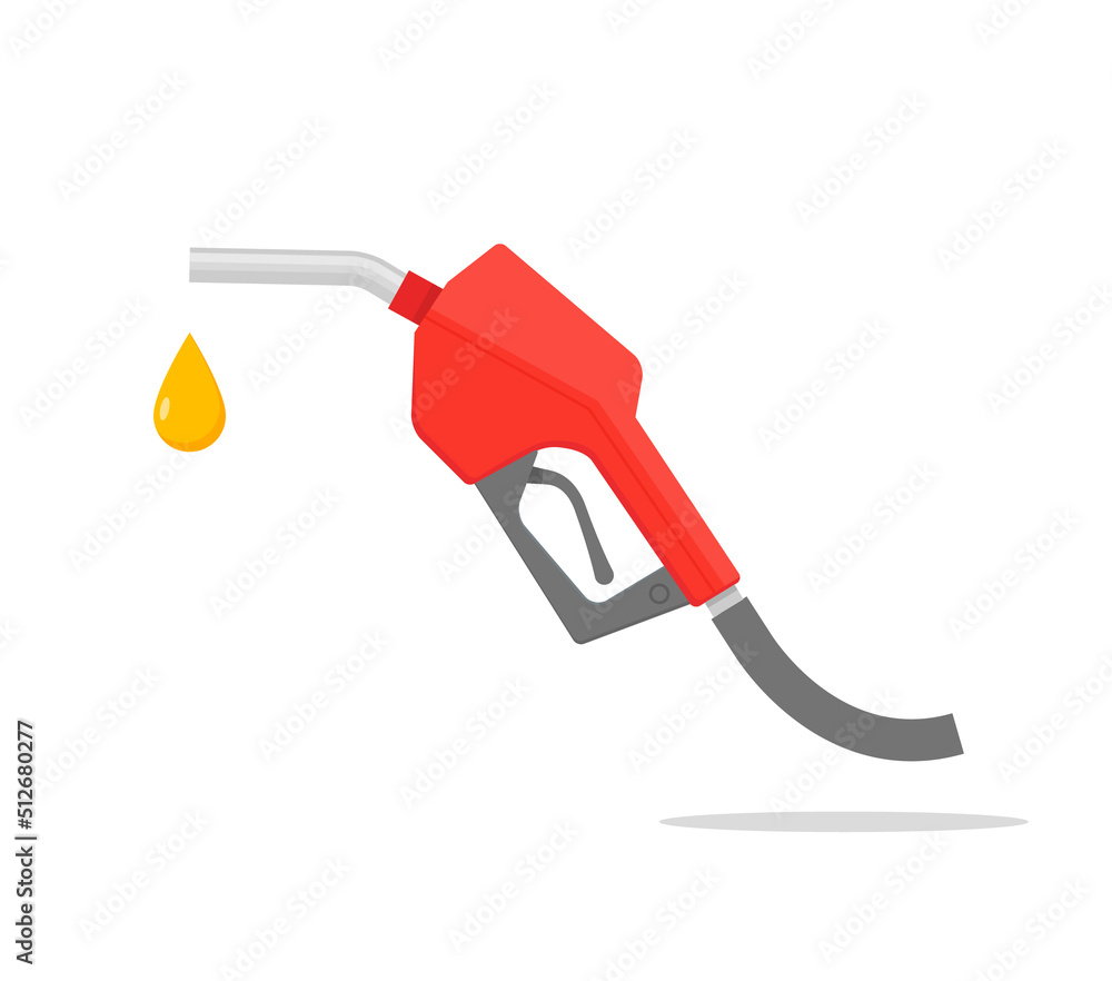 Fuel pump petrol icon drop hanging. Gas pump gun logo vector pipe ...