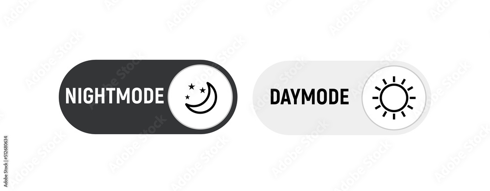 Day night mode switch ui button. Light dark mode slider theme Stock ...