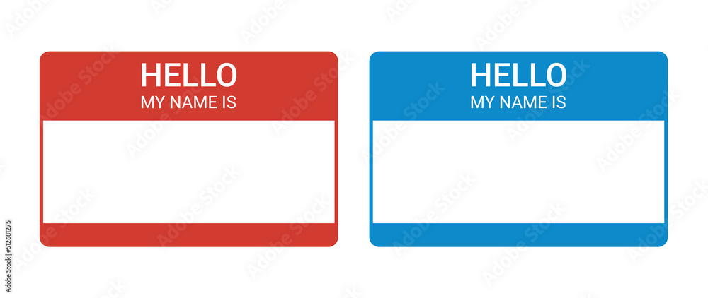 Name tag hello sticker badge. My nametag label vector hello card ...