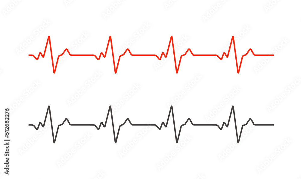 Heartbeat ecg electrocardiogram vector graph wave line. Ekg cardio ...