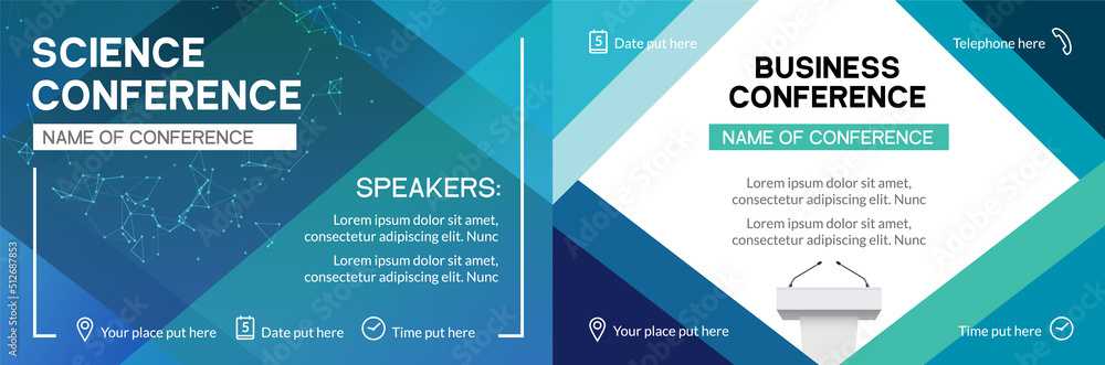 Business conference template banner design corporate seminar. Business ...