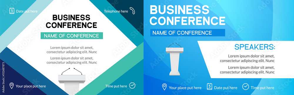 Business conference template banner design corporate seminar. Business ...