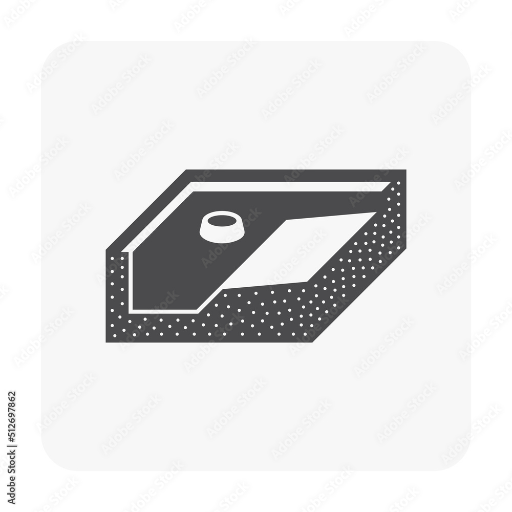 Roof drain vector icon consist of bowl, extension pipe, cover dome ...