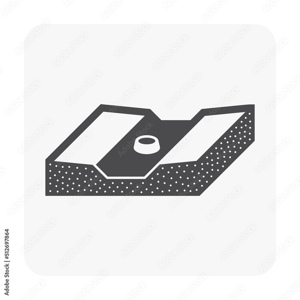 Vetor do Stock: Roof drain vector icon consist of bowl, extension pipe ...