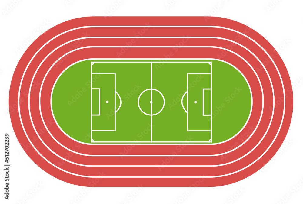 running track field icon on white background. big stadium have running ...