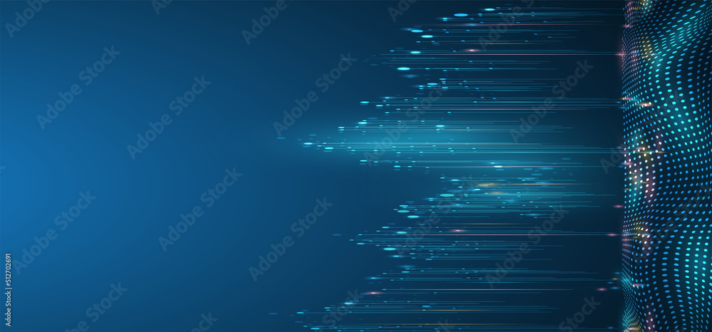 Big Data Network Concept Internet Connection Sound Wave And Wireless Signal Use Business