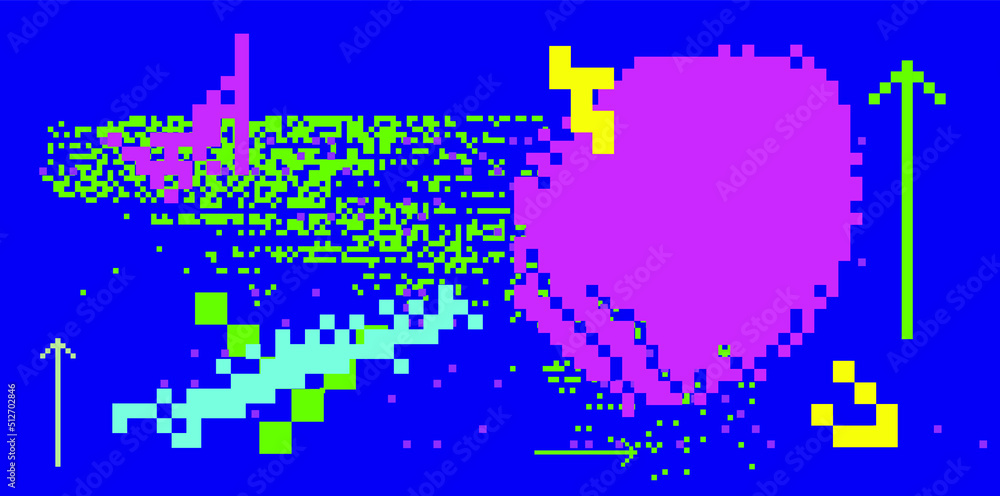 Pixel art illustration of a glitchy computer screen. Stock Vector ...
