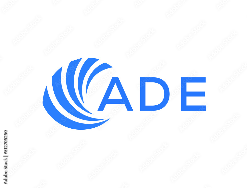 ADE Flat accounting logo design on white background. ADE creative ...