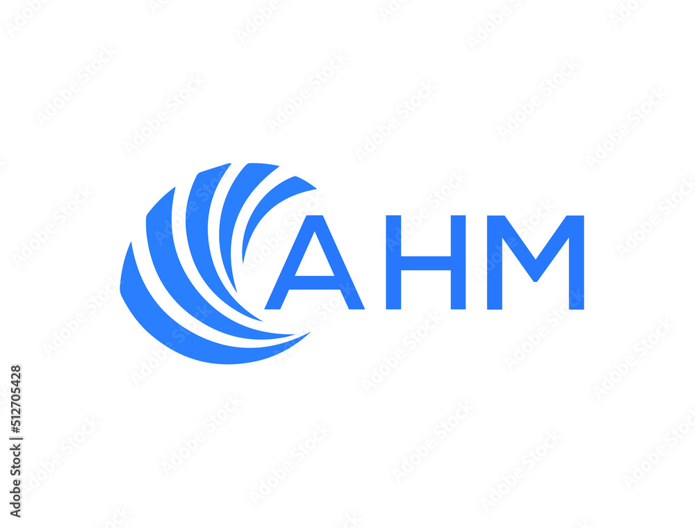 AHM Flat accounting logo design on white background. AHM creative ...