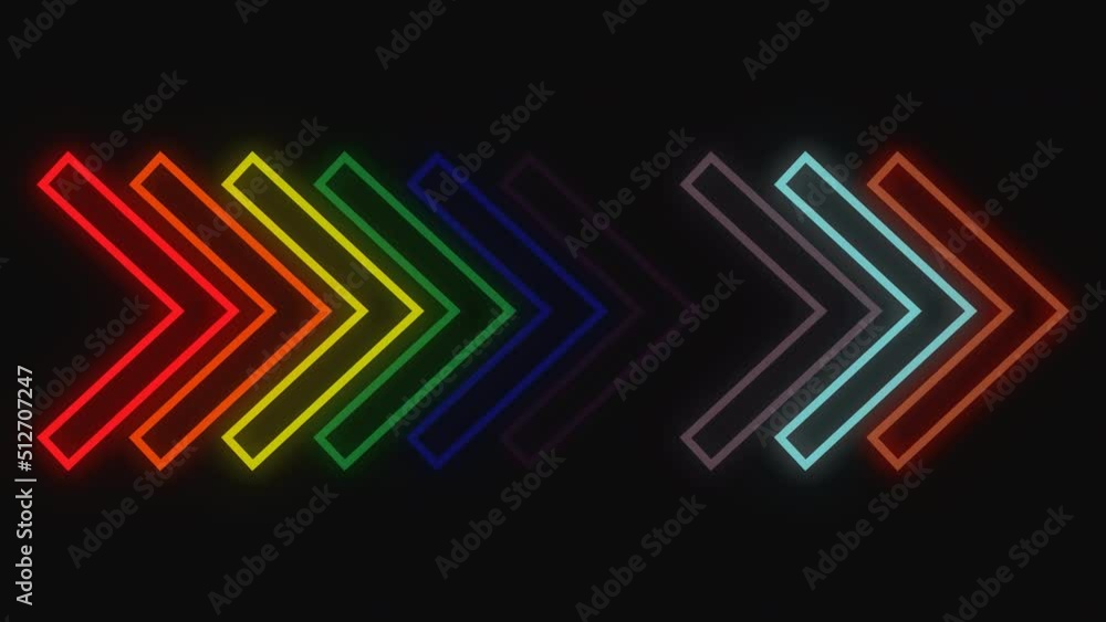 Pride flag colored loop arrow stroke trail or transition background in ...