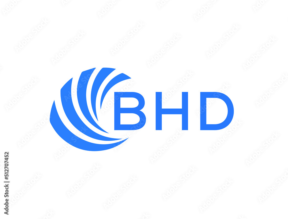 BHD Flat accounting logo design on white background. BHD creative ...