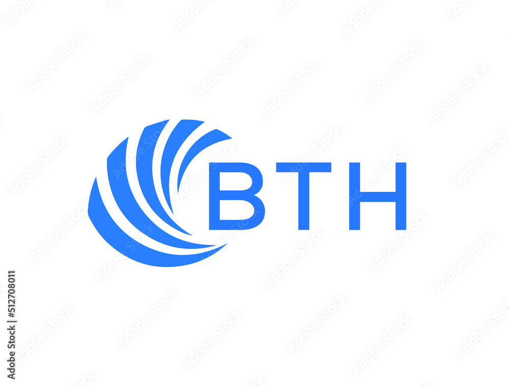 BTH Flat accounting logo design on white background. BTH creative ...
