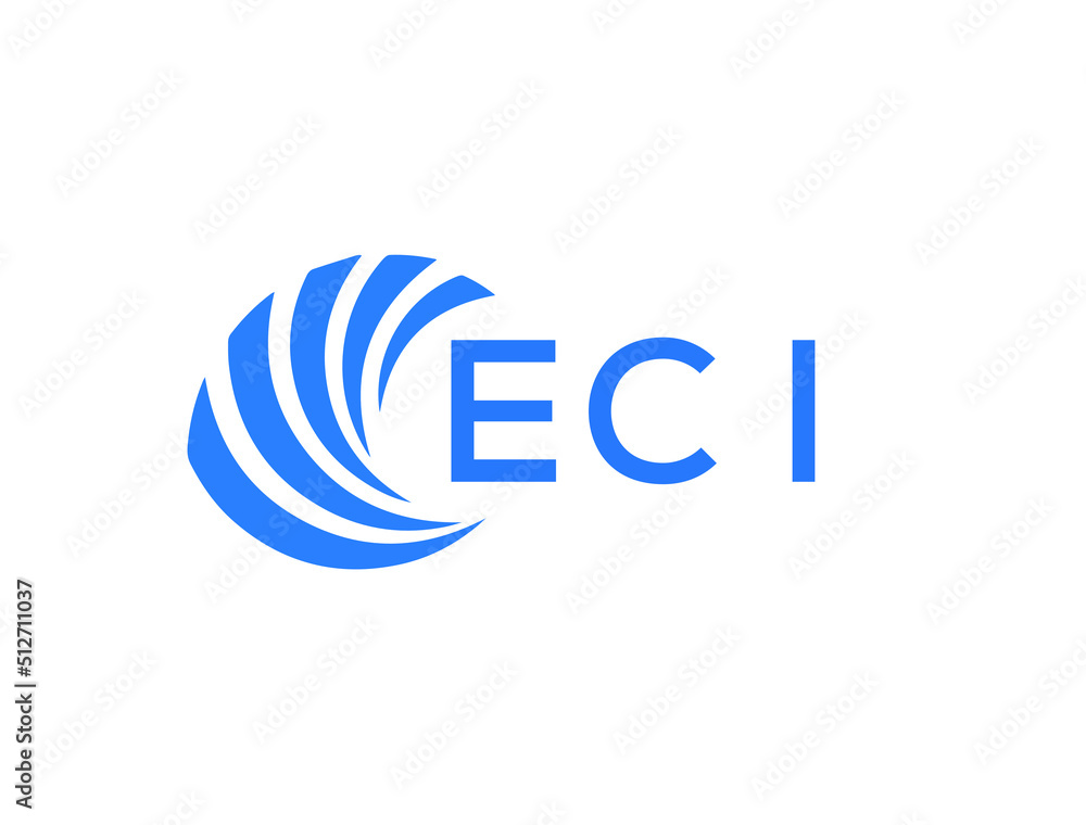 ECI Flat accounting logo design on white background. ECI creative ...