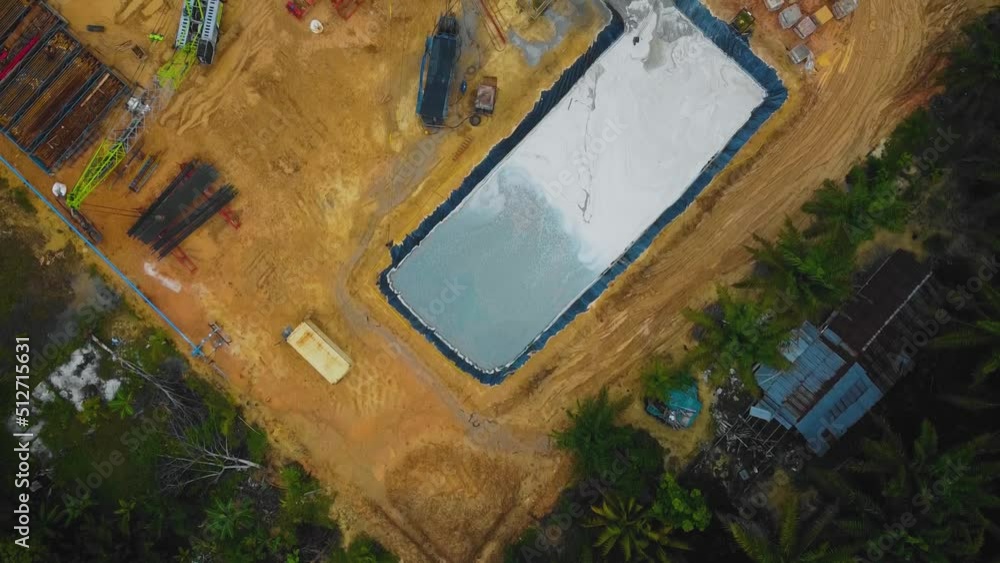 Cinematic Drone Shot of Onshore Drilling and Workover Rig structure and ...