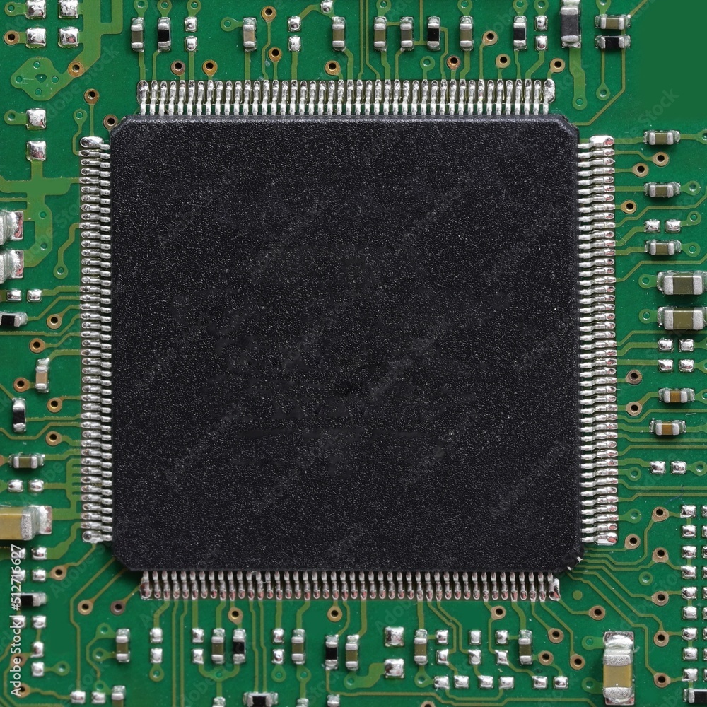 microprocessor with very many pins of an electronic circuit of the ...