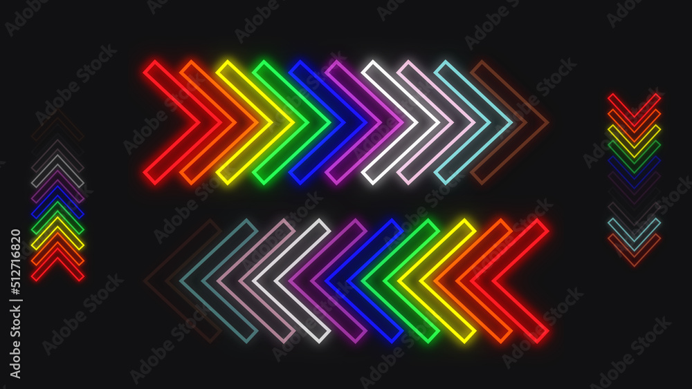 Pride flag colored loop arrow storke trail or transistion background ...