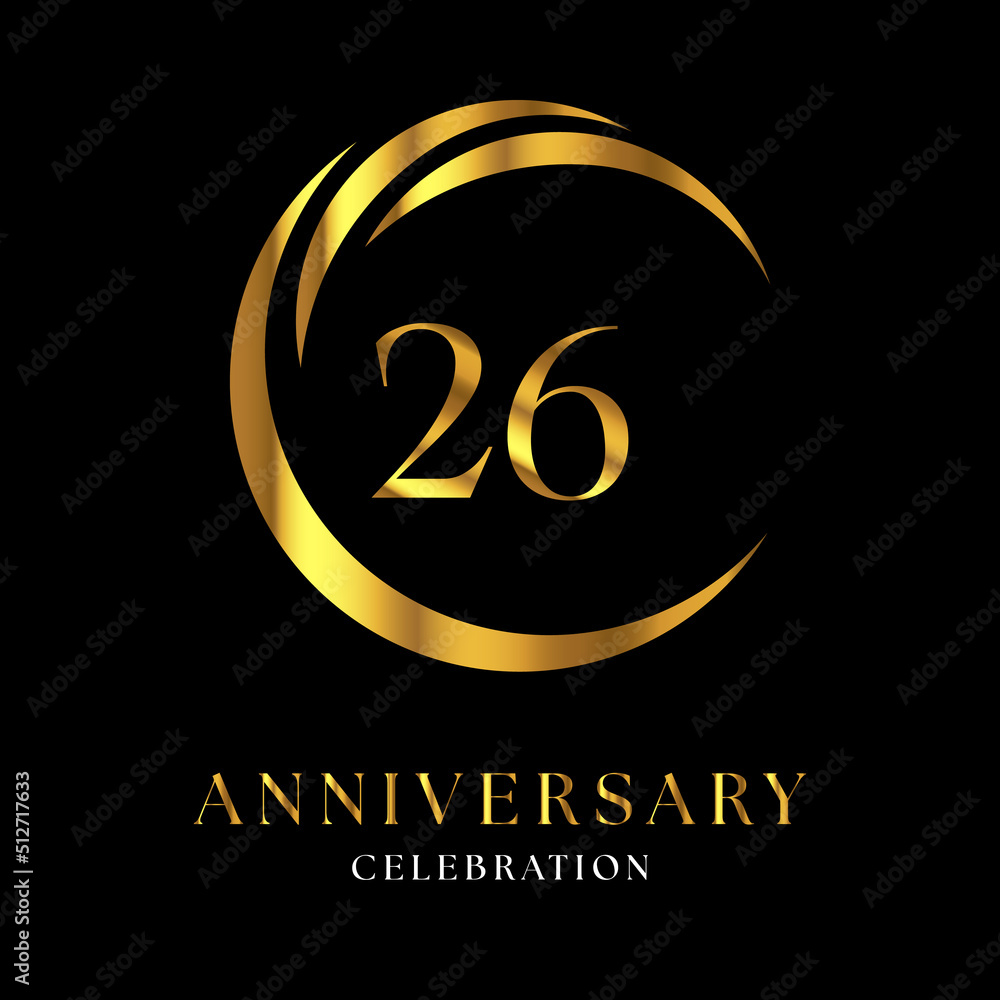26th golden anniversary logo design for wedding or marriage, greetings ...