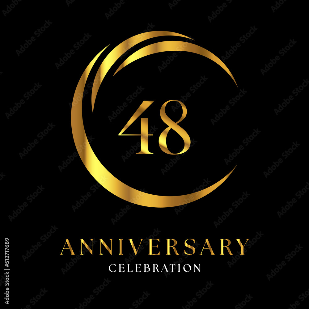 Stockvector 48th golden anniversary logo design for wedding or marriage ...