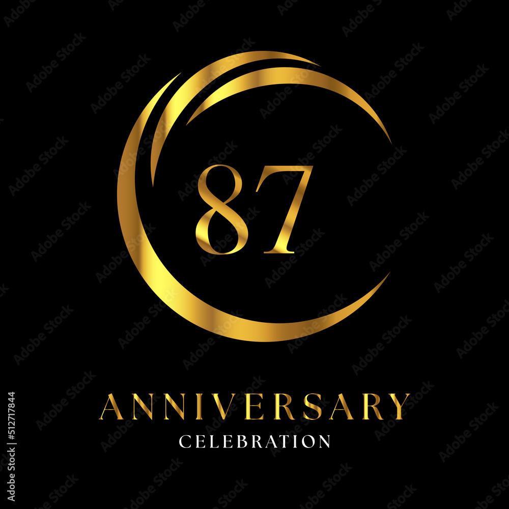 87th golden anniversary logo design for wedding or marriage, greetings ...