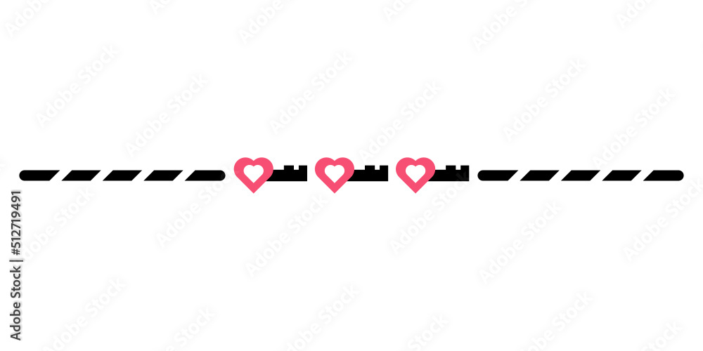 heart divider border Stock Vector | Adobe Stock