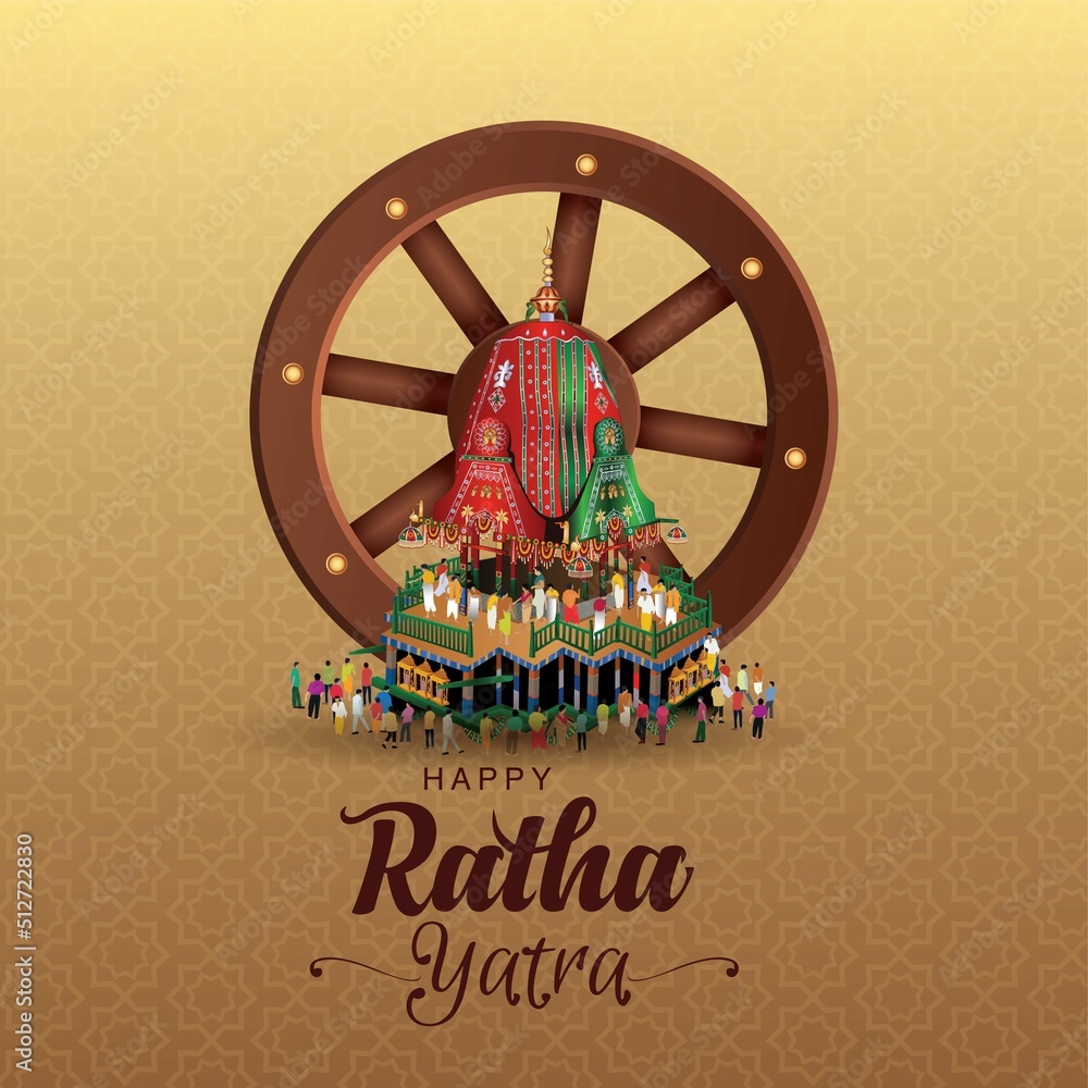 Vetor de Indian festival Ratha Yatra of Lord Jagannath, Balabhadra and ...