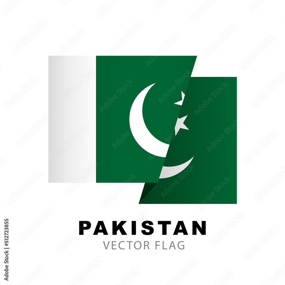 Colorful Pakistani flag logo. Flag of Pakistan. Vector illustration ...