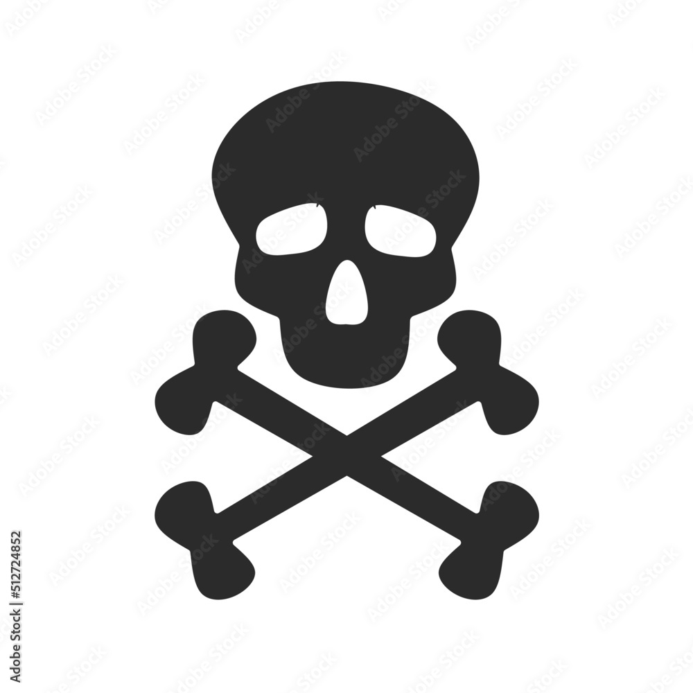 skull and crossbones icon with simple design Stock Vector | Adobe Stock