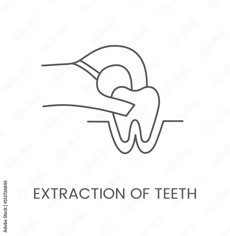 Linear icon extraction of teeth. Vector illustration for dental clinic ...