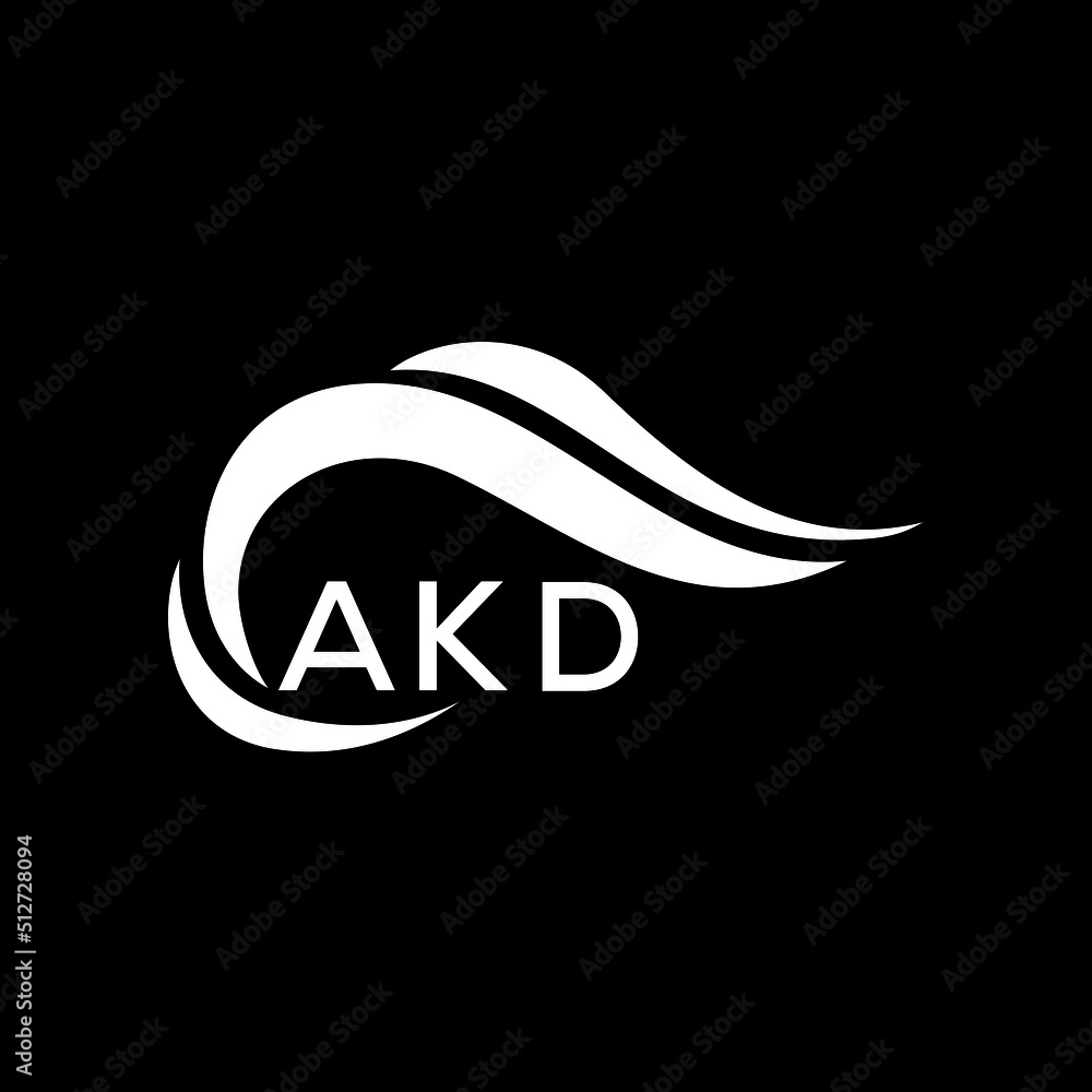 AKD letter logo. AKD best black background vector image. AKD Monogram ...