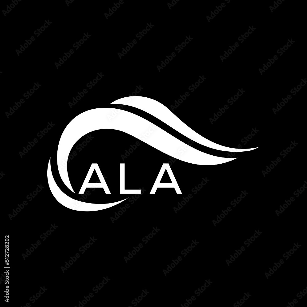 ALA letter logo. ALA best black background vector image. ALA Monogram ...
