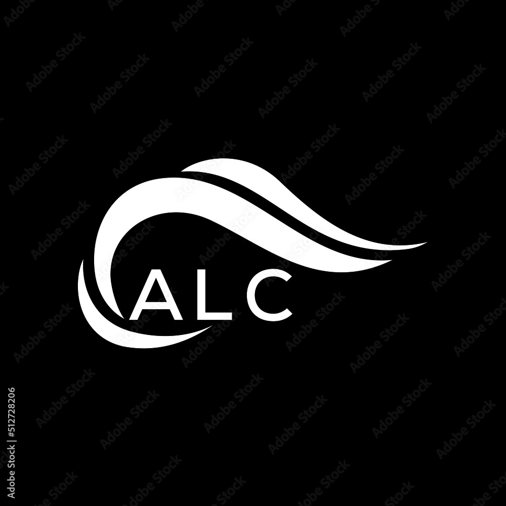 ALC letter logo. ALC best black background vector image. ALC Monogram ...