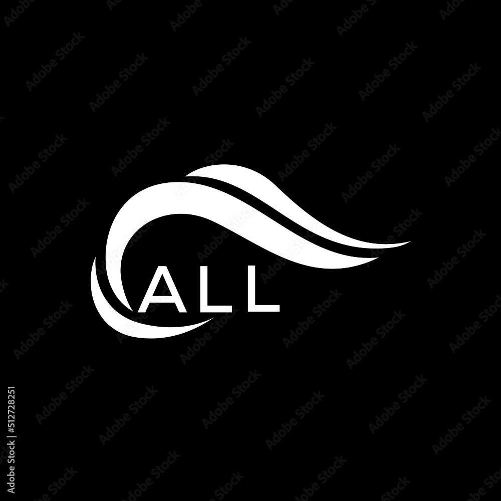 ALL letter logo. ALL best black background vector image. ALL Monogram ...