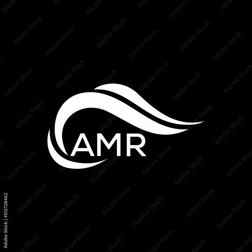 Vecteur Stock AMR letter logo. AMR best black background vector image ...