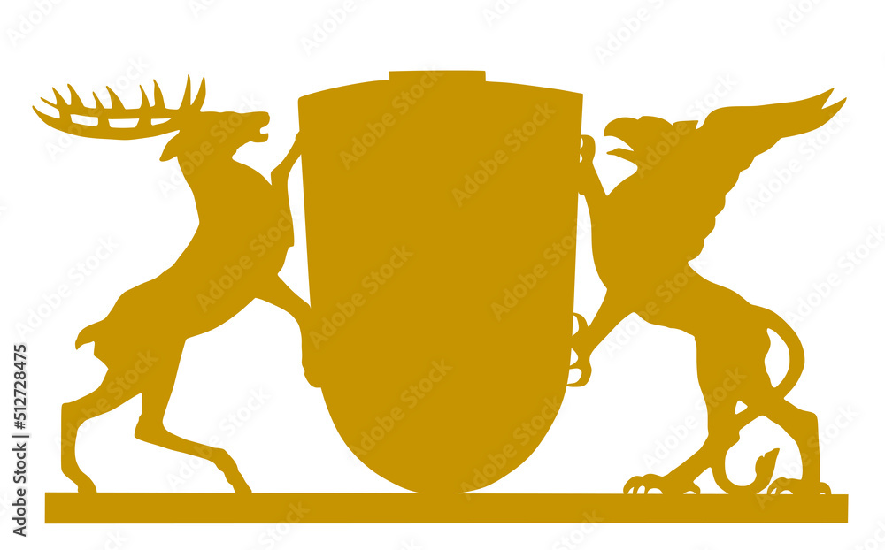German territory symbol, great gold coat of arms of Baden-Wurttemberg ...