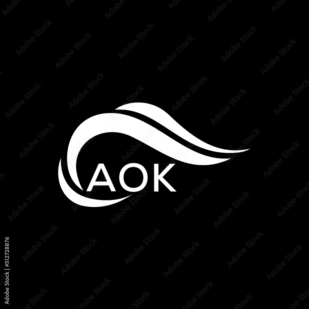 AOK letter logo. AOK best black background vector image. AOK Monogram ...
