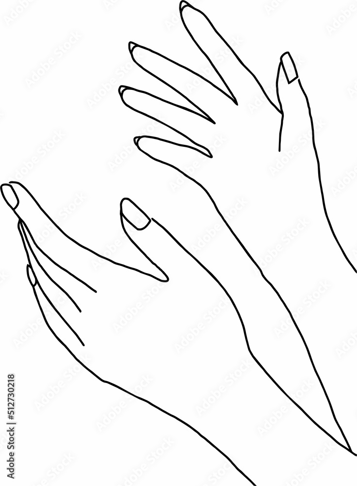 Hands Couple One Line Drawing. Continuous Line Drawing of Hands Couple ...